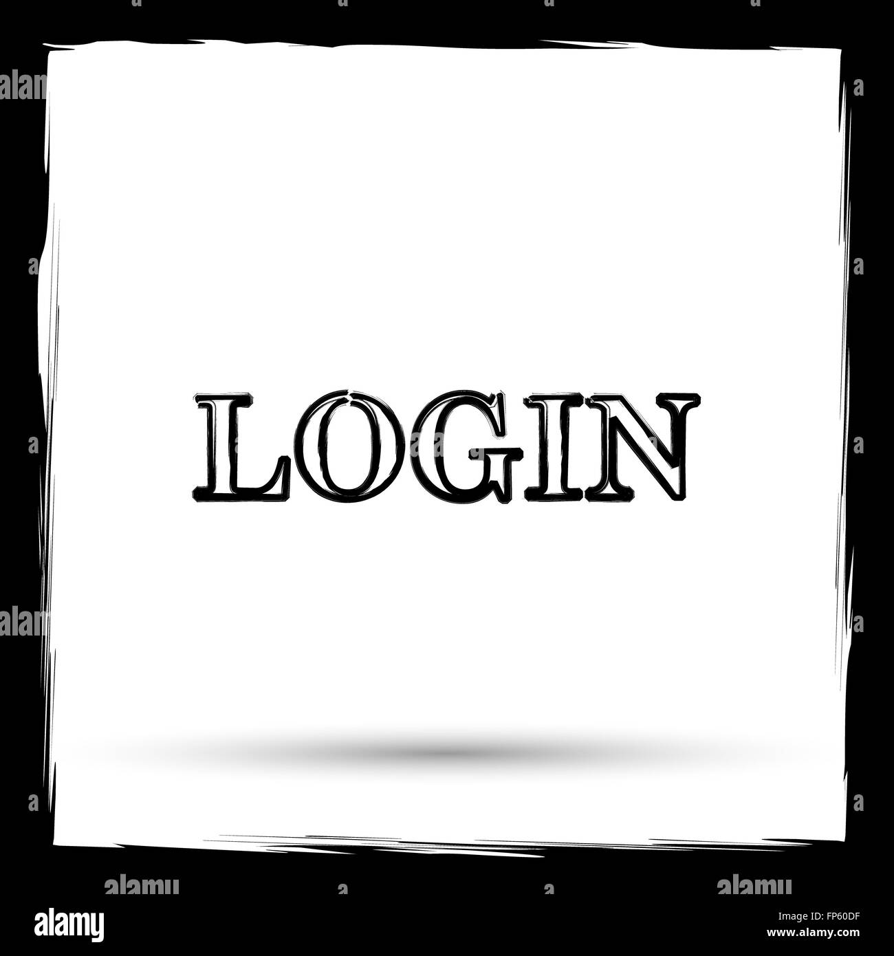 Login icon. Internet button on white background. Outline design ...
