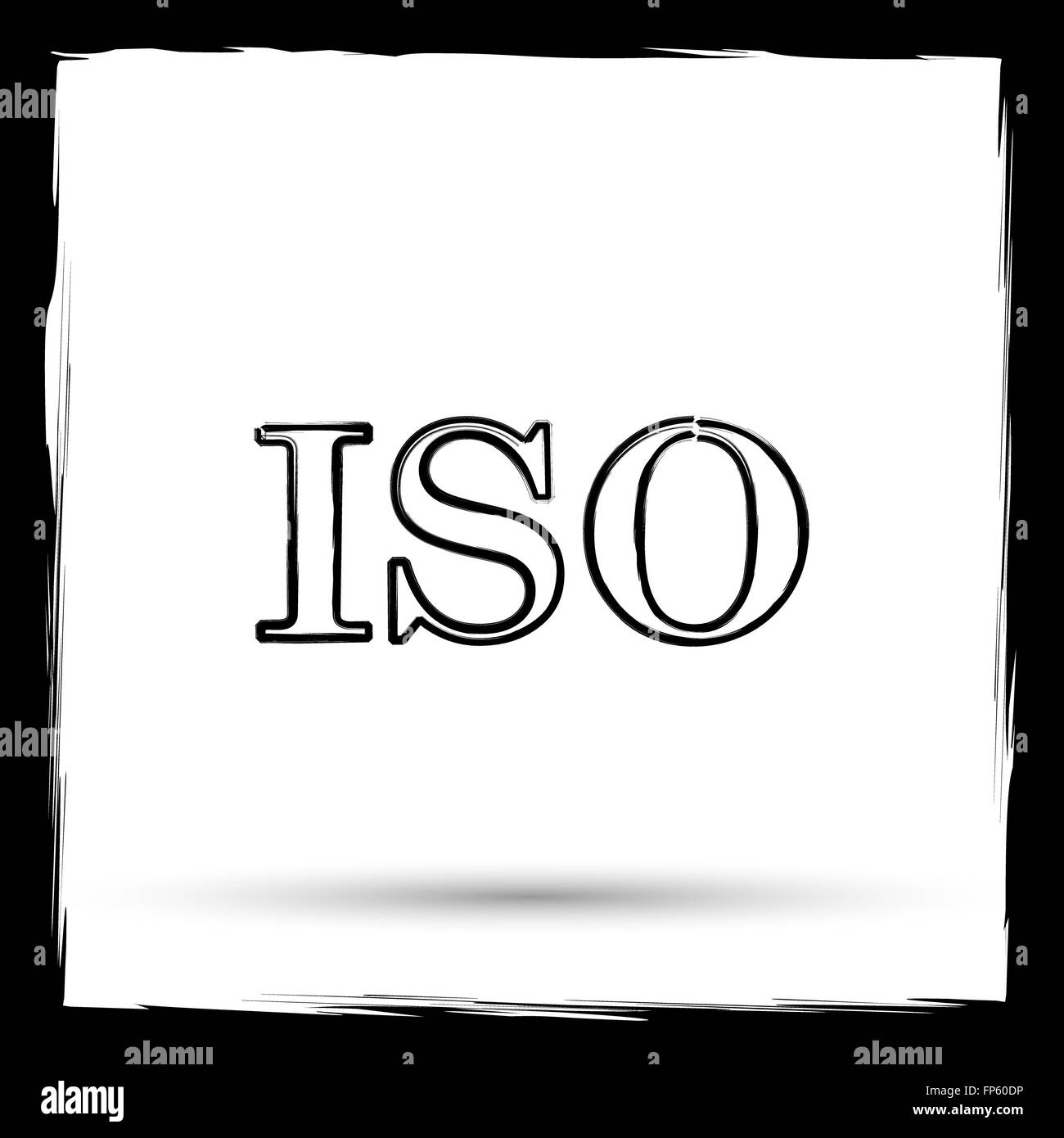 ISO icon. Internet button on white background. Outline design imitating ...