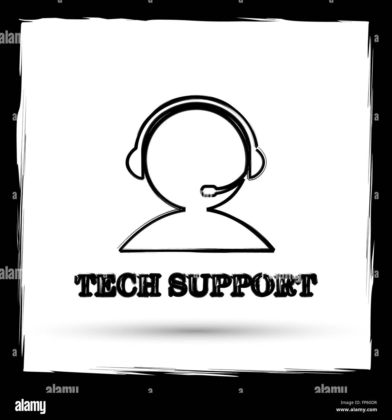 Tech support icon. Internet button on white background. Outline design ...