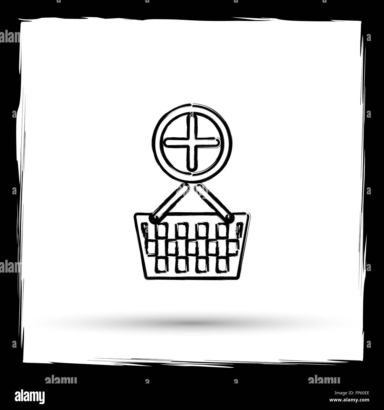 Add to basket icon. Internet button on white background. Outline design ...
