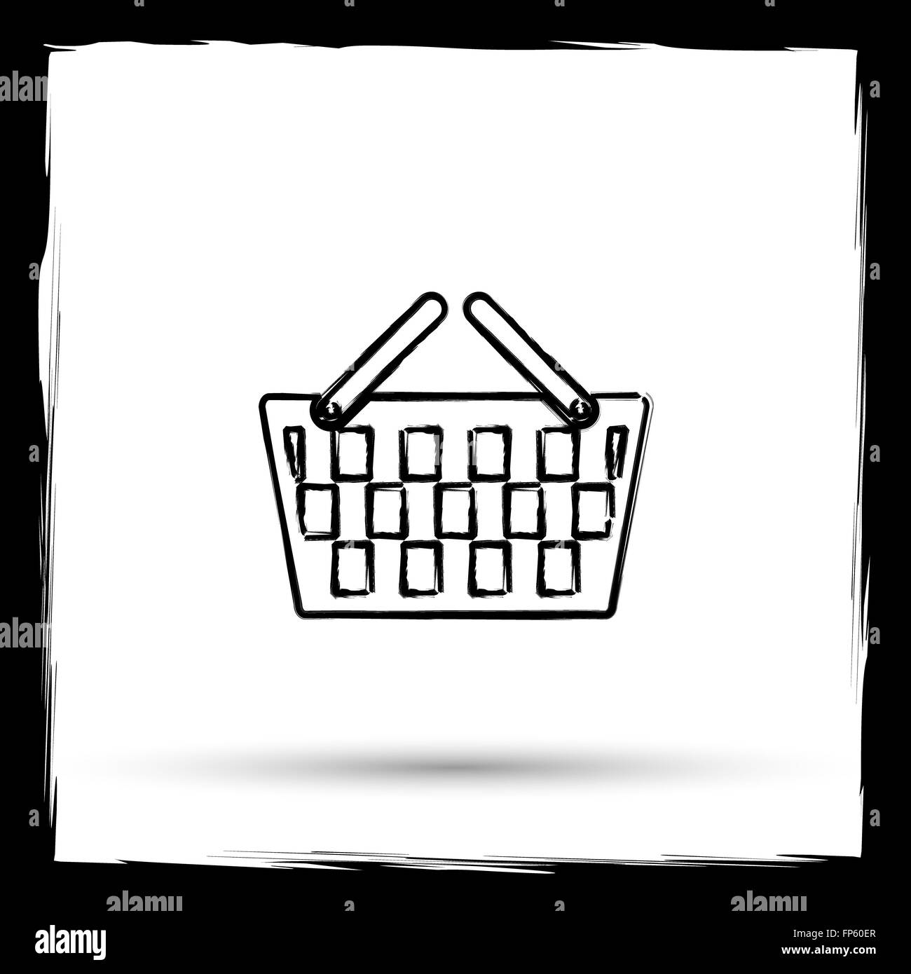 Shopping basket icon. Internet button on white background. Outline ...