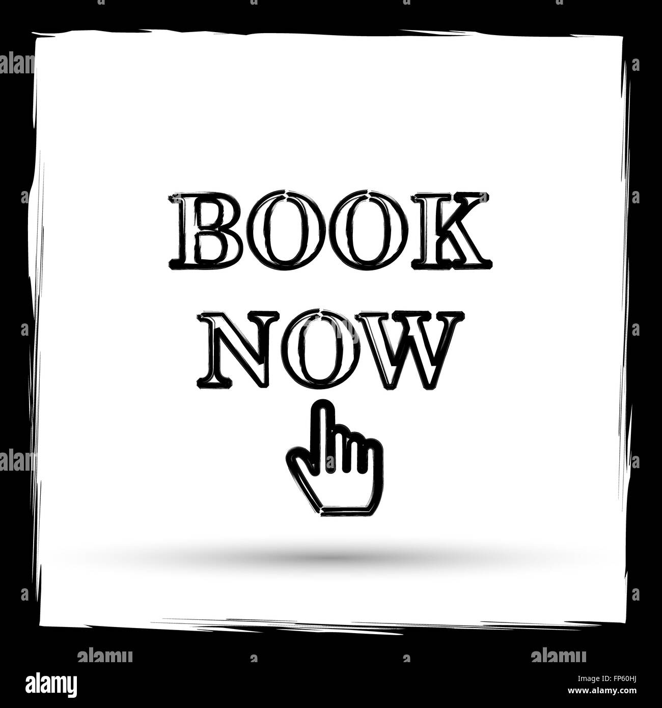 Book now icon. Internet button on white background. Outline design ...
