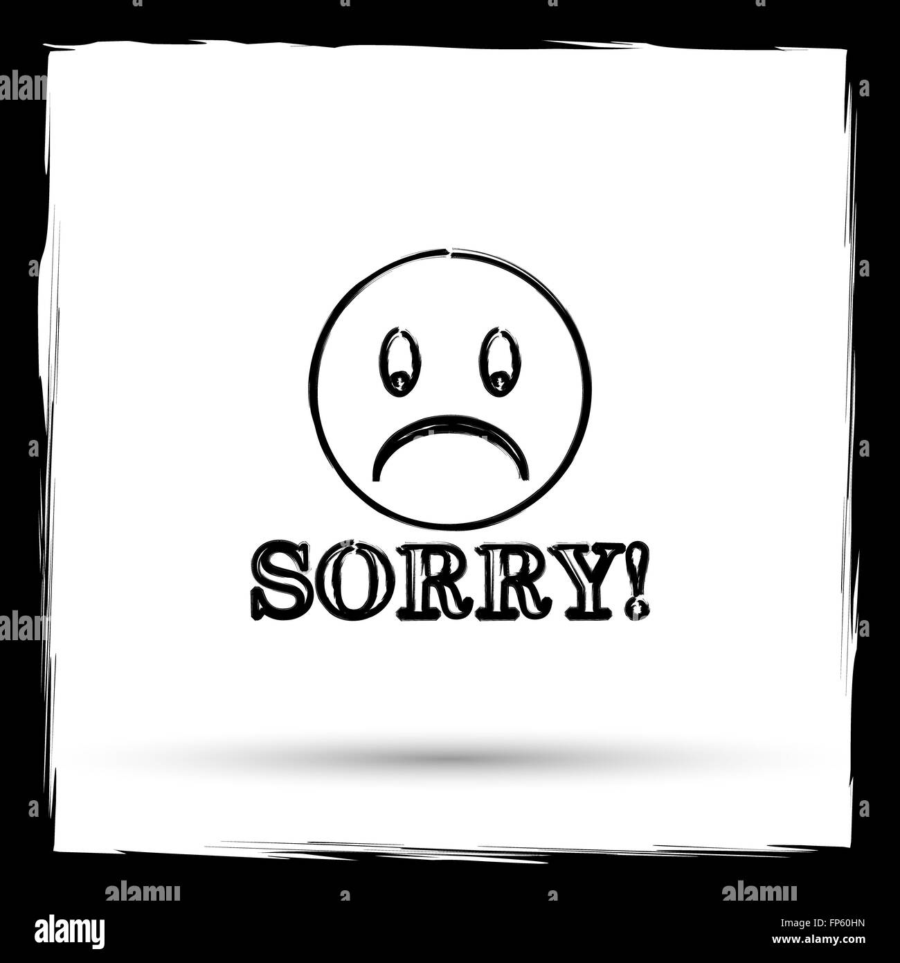 Sorry icon. Internet button on white background. Outline design ...