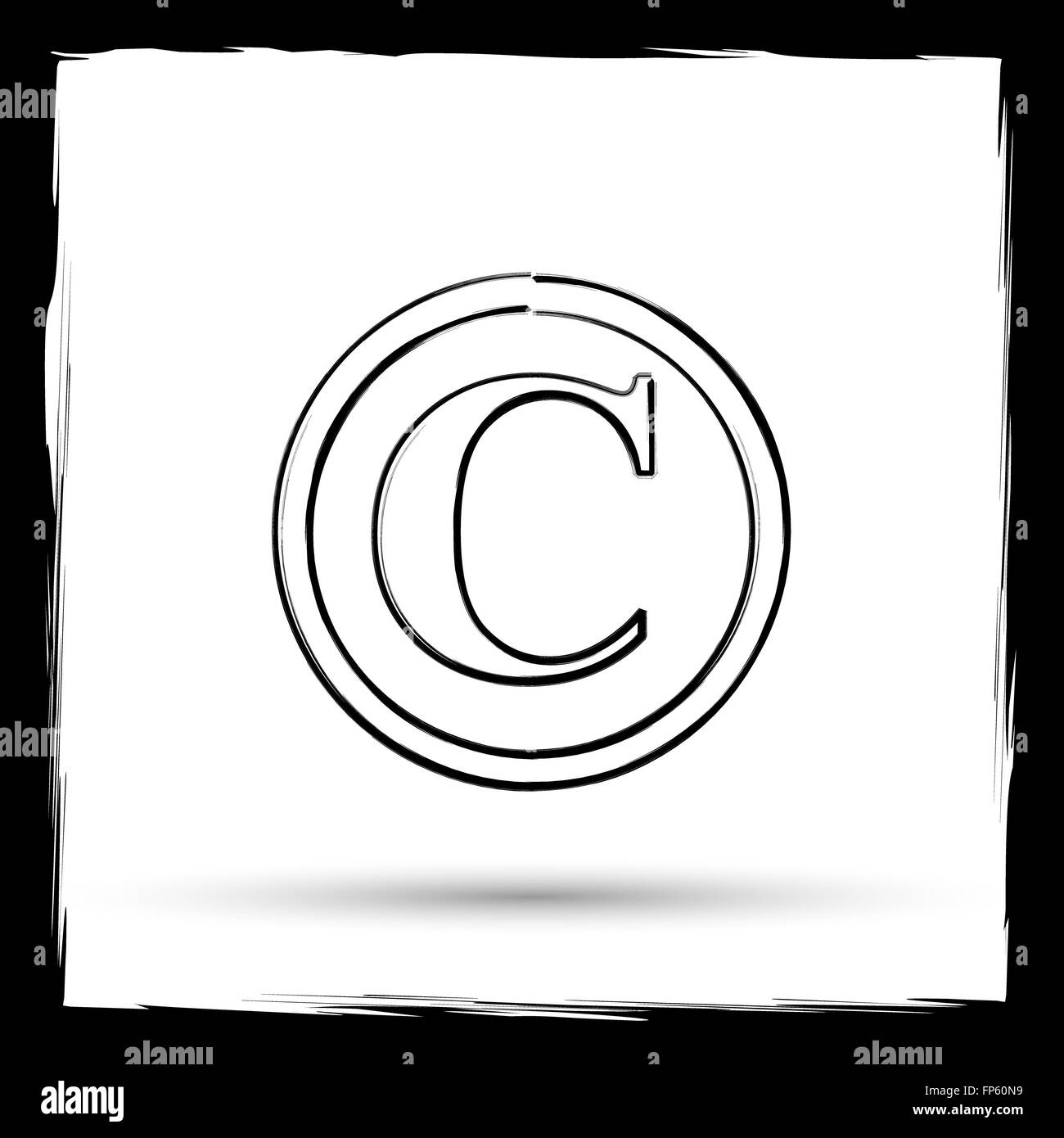 Copyright icon. Internet button on white background. Outline design ...