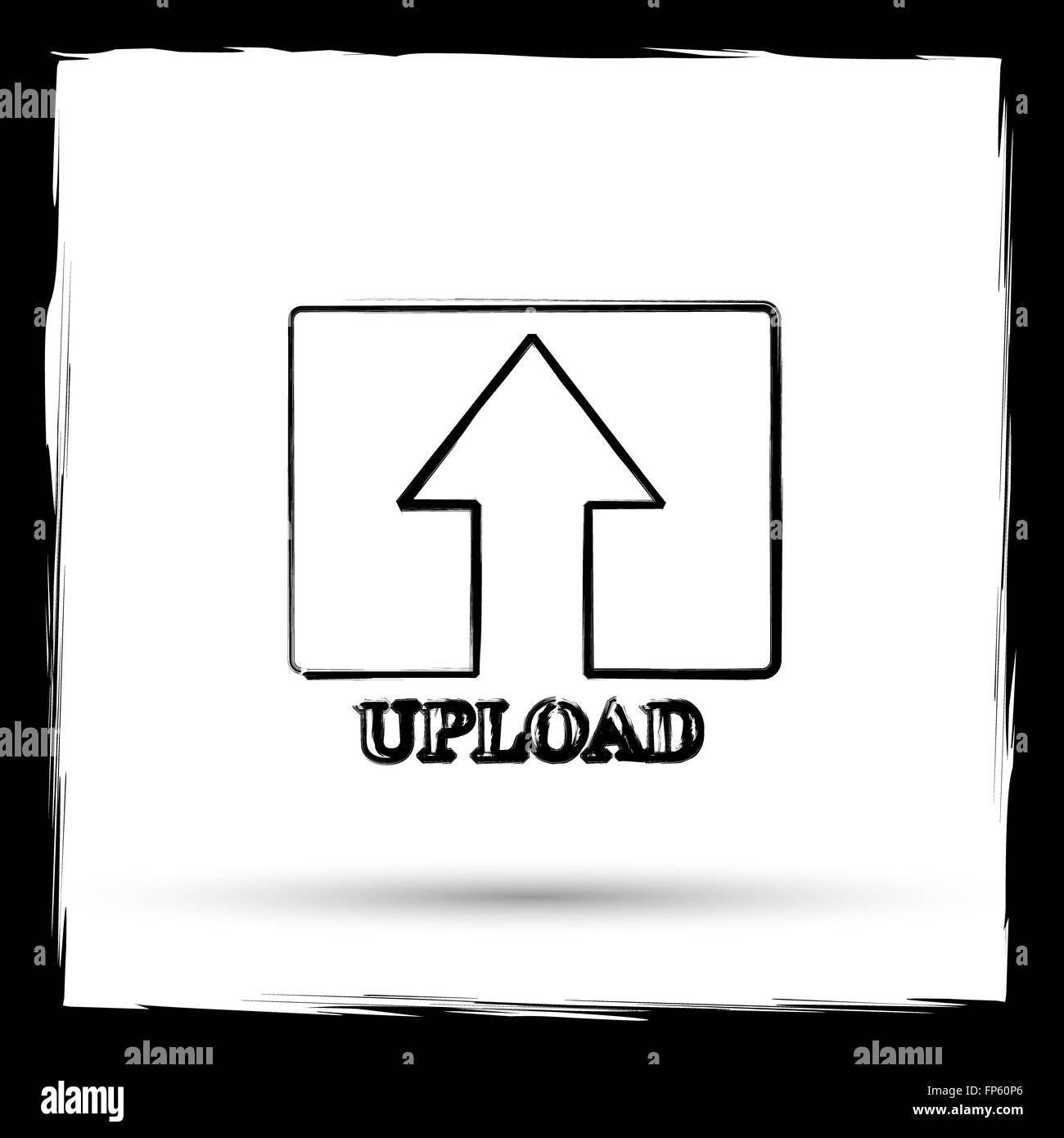 Upload icon. Internet button on white background. Outline design ...