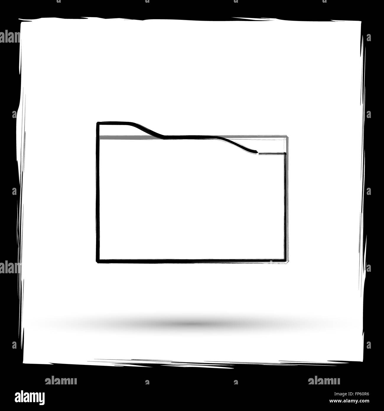 Folder icon. Internet button on white background. Outline design ...