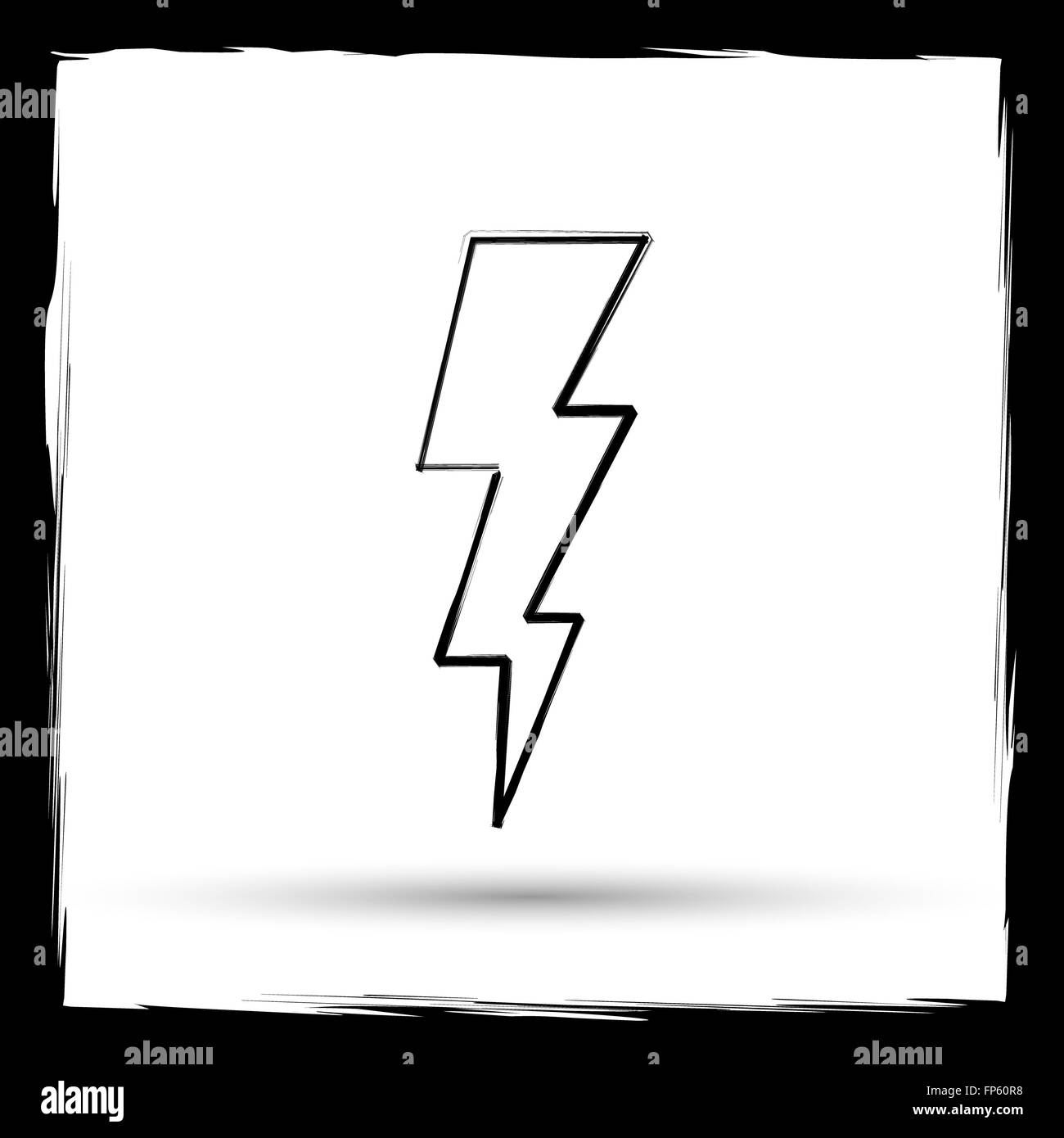 Lightning icon. Internet button on white background. Outline design ...