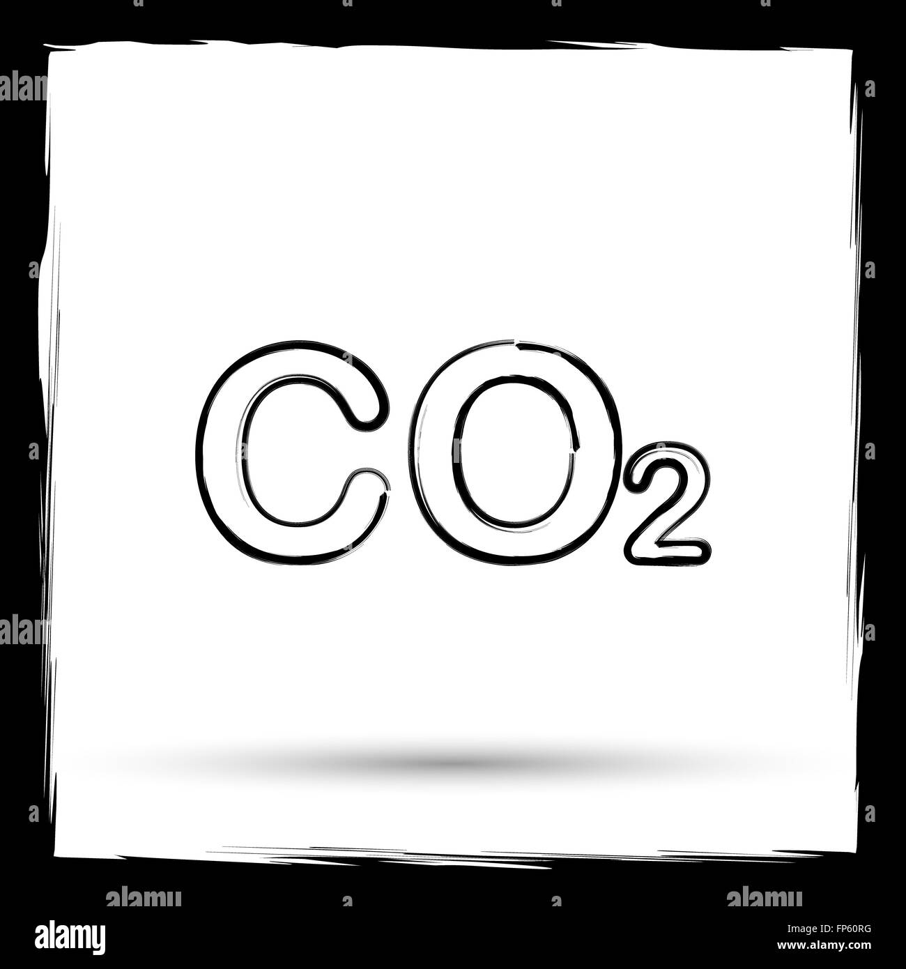 CO2 icon. Internet button on white background. Outline design imitating ...