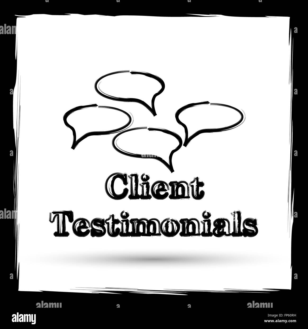 Client testimonials icon. Internet button on white background. Outline ...