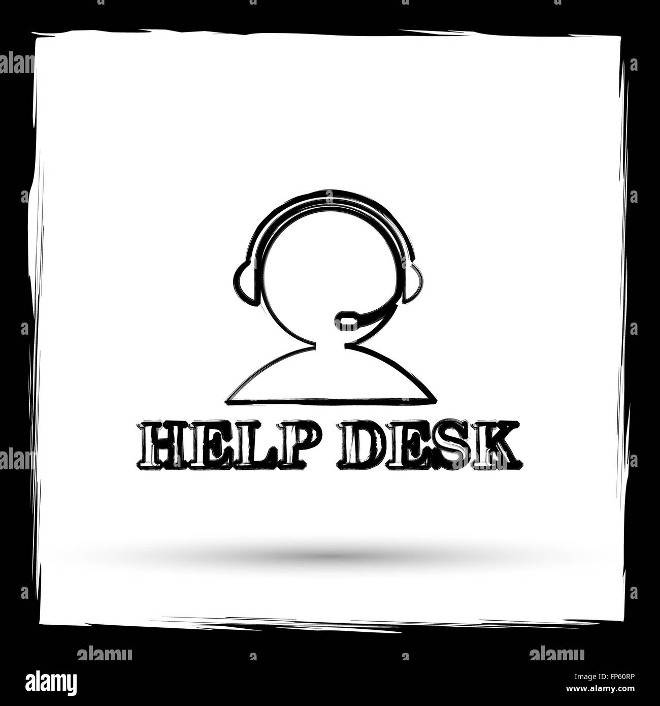 Helpdesk icon. Internet button on white background. Outline design ...
