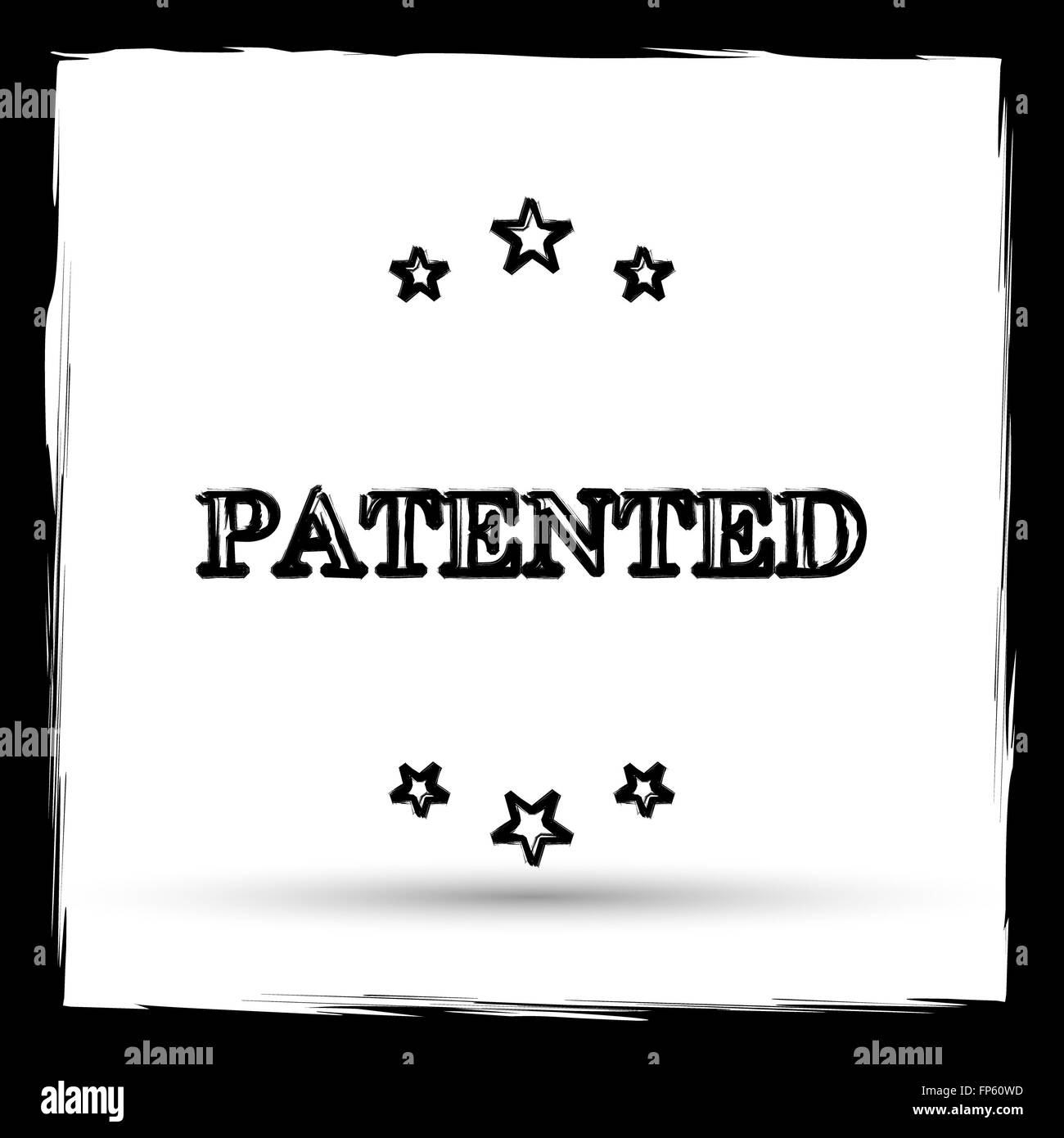 Patented icon. Internet button on white background. Outline design ...