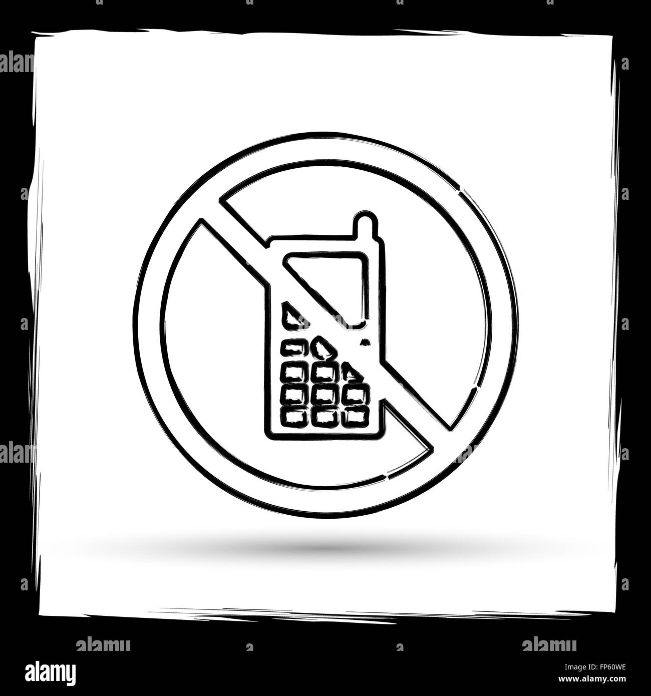 Mobile phone restricted icon. Internet button on white background ...