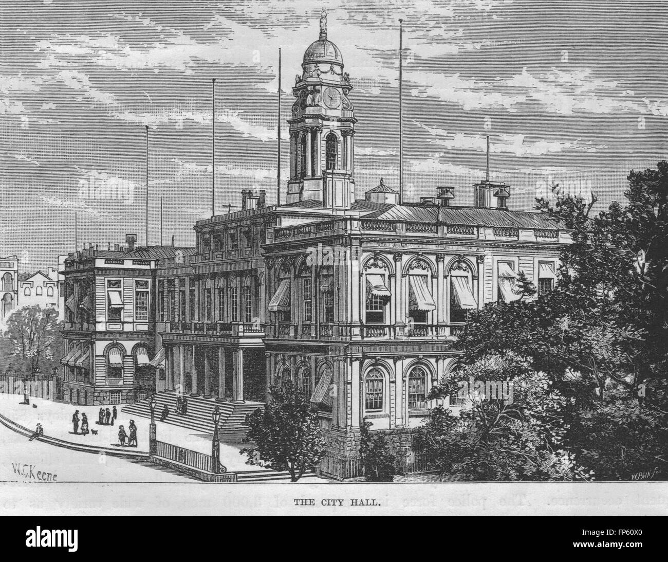 NEW YORK CITY: The City Hall, antique print 1882 Stock Photo - Alamy