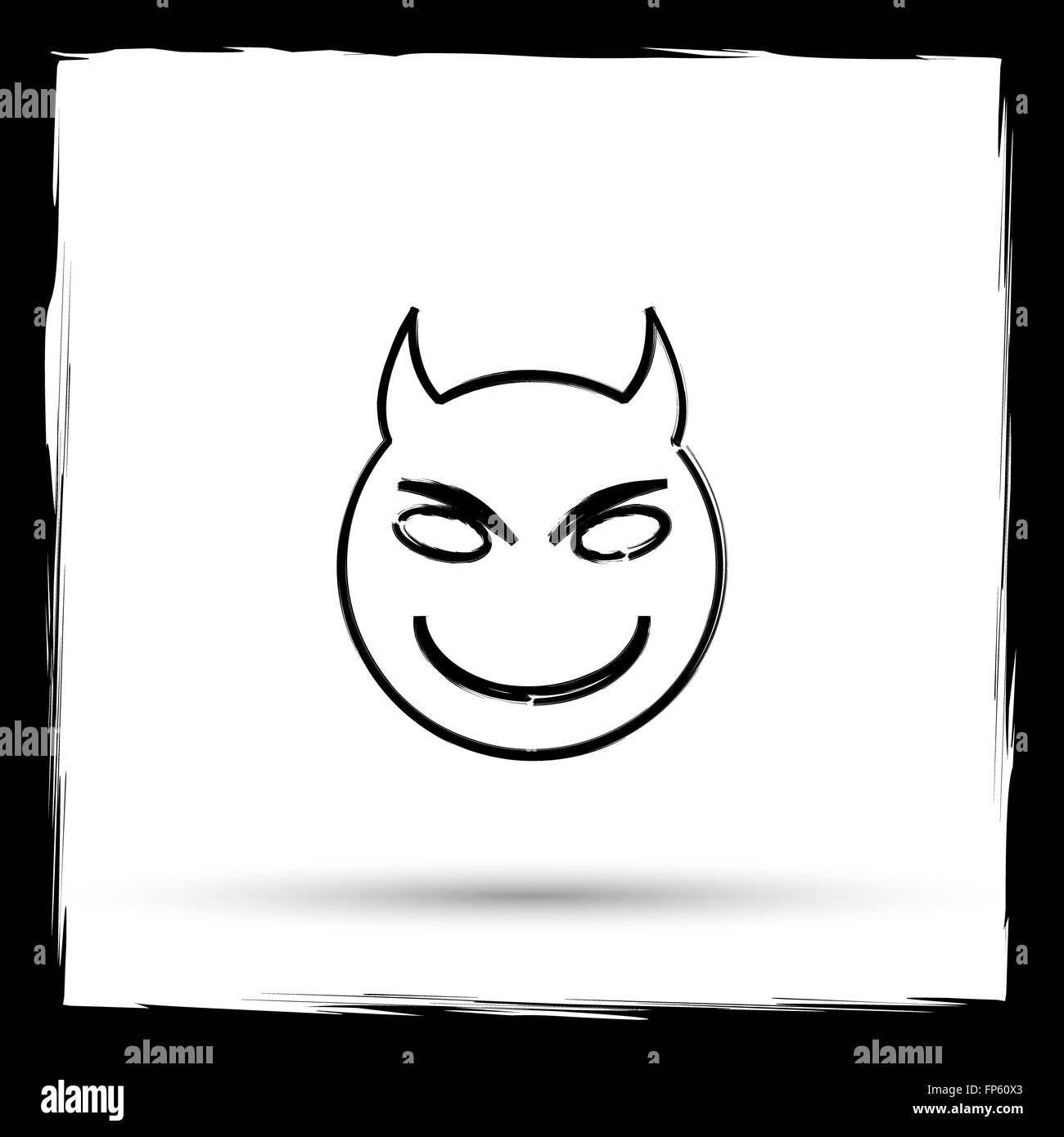 Evil icon. Internet button on white background. Outline design ...