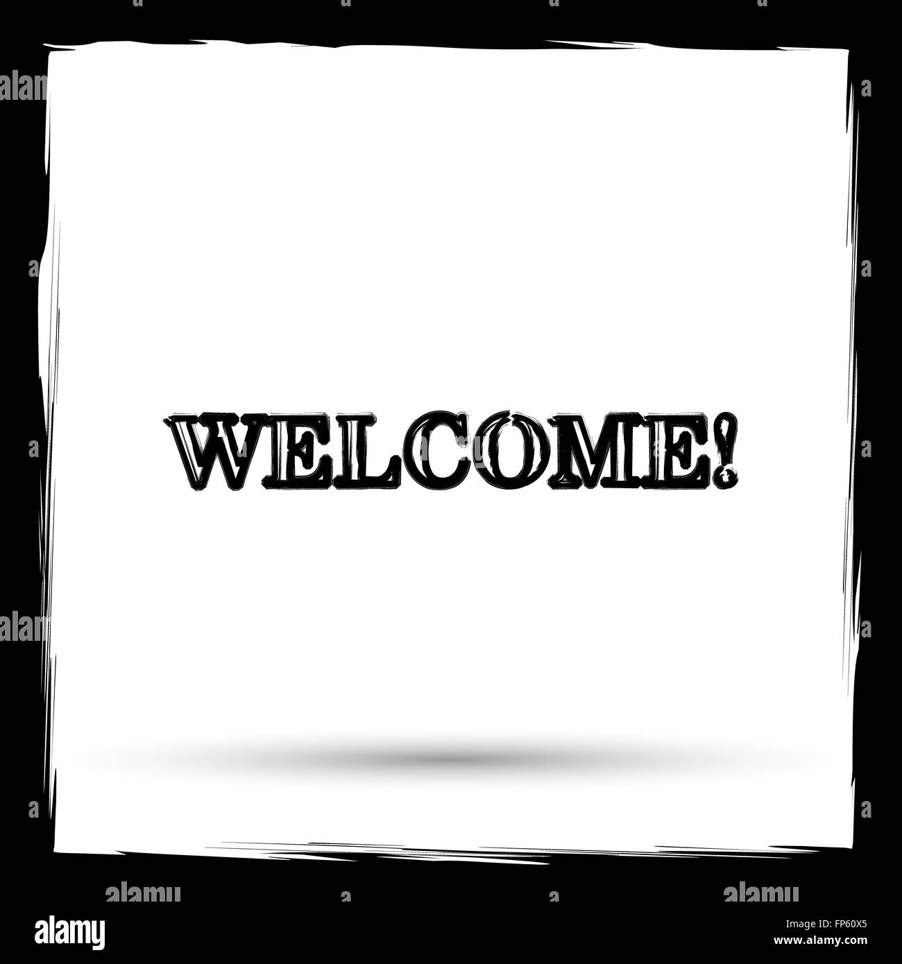 Welcome icon. Internet button on white background. Outline design ...