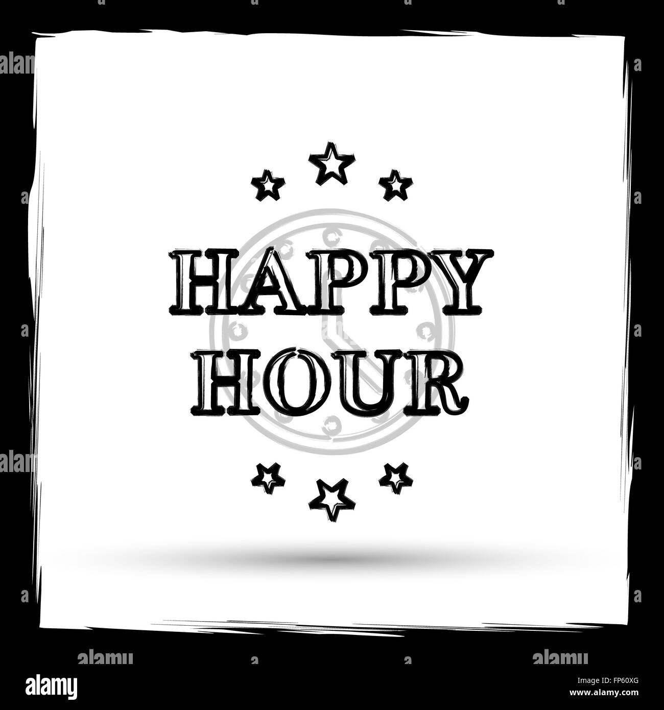 Happy hour icon. Internet button on white background. Outline design ...