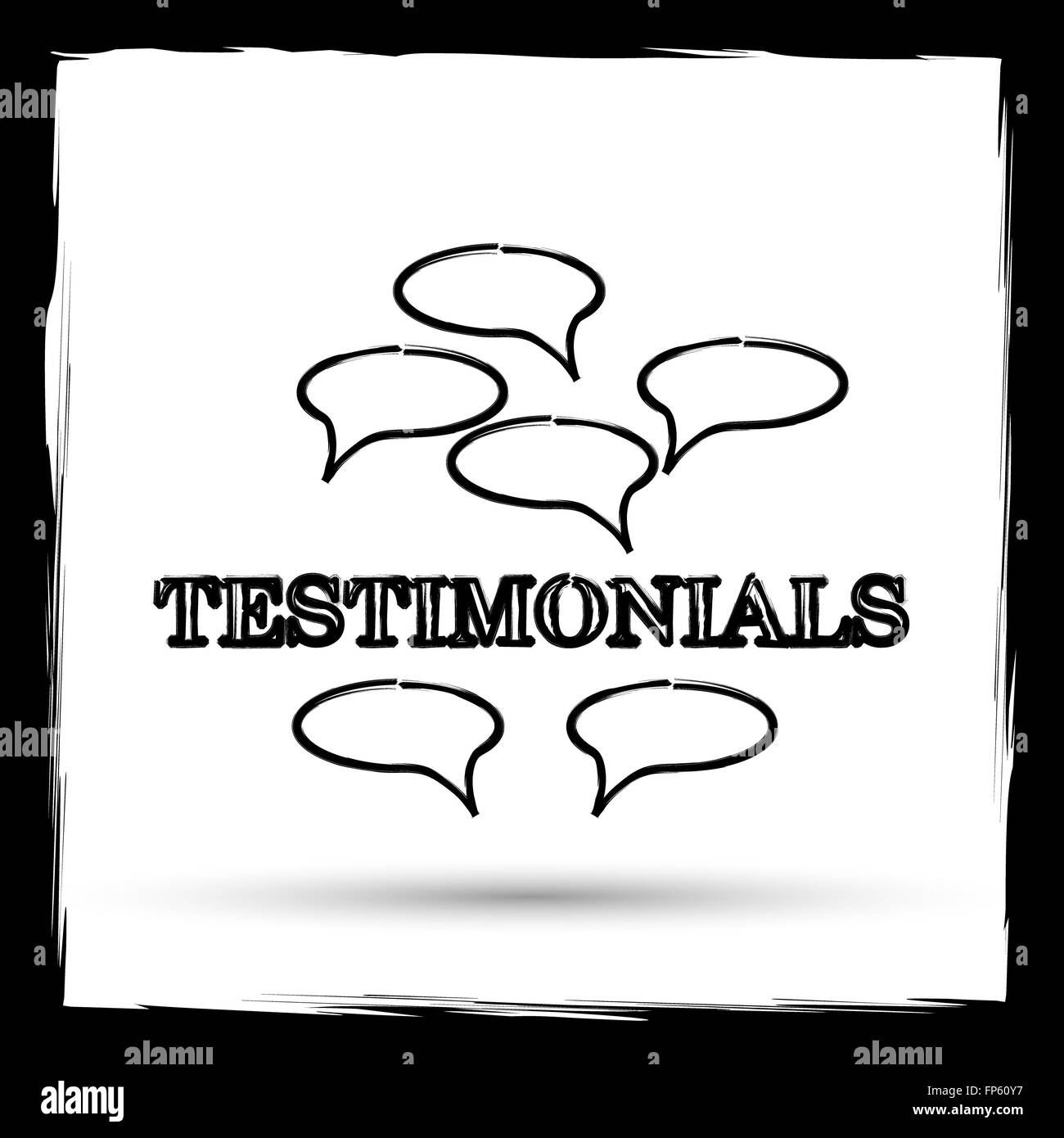 Testimonials icon. Internet button on white background. Outline design ...