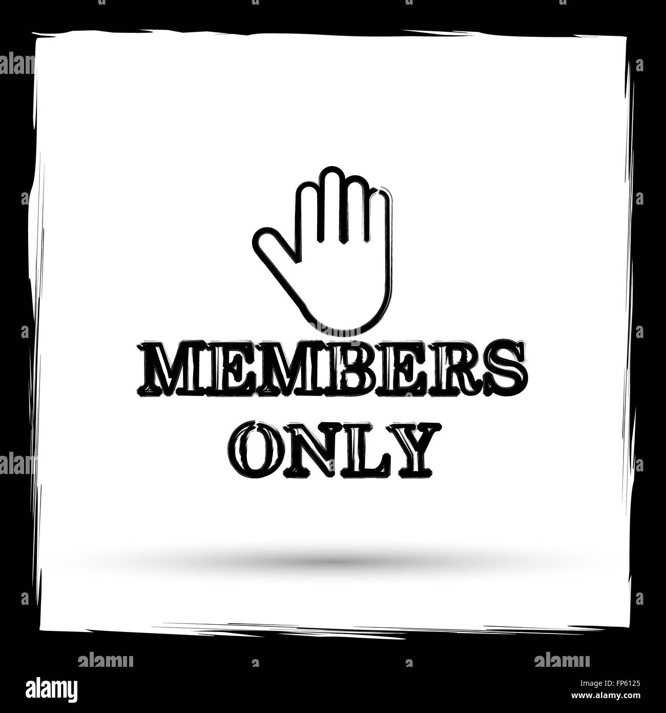 Members only icon. Internet button on white background. Outline design ...