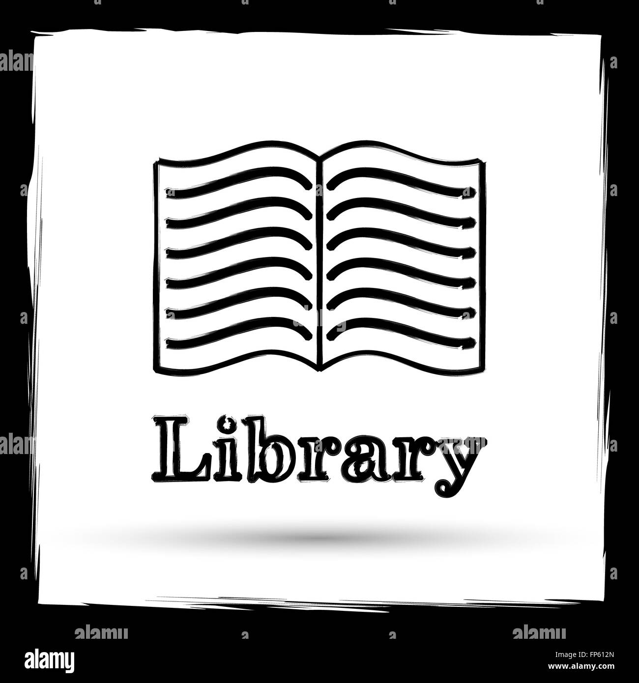 Library icon. Internet button on white background. Outline design ...