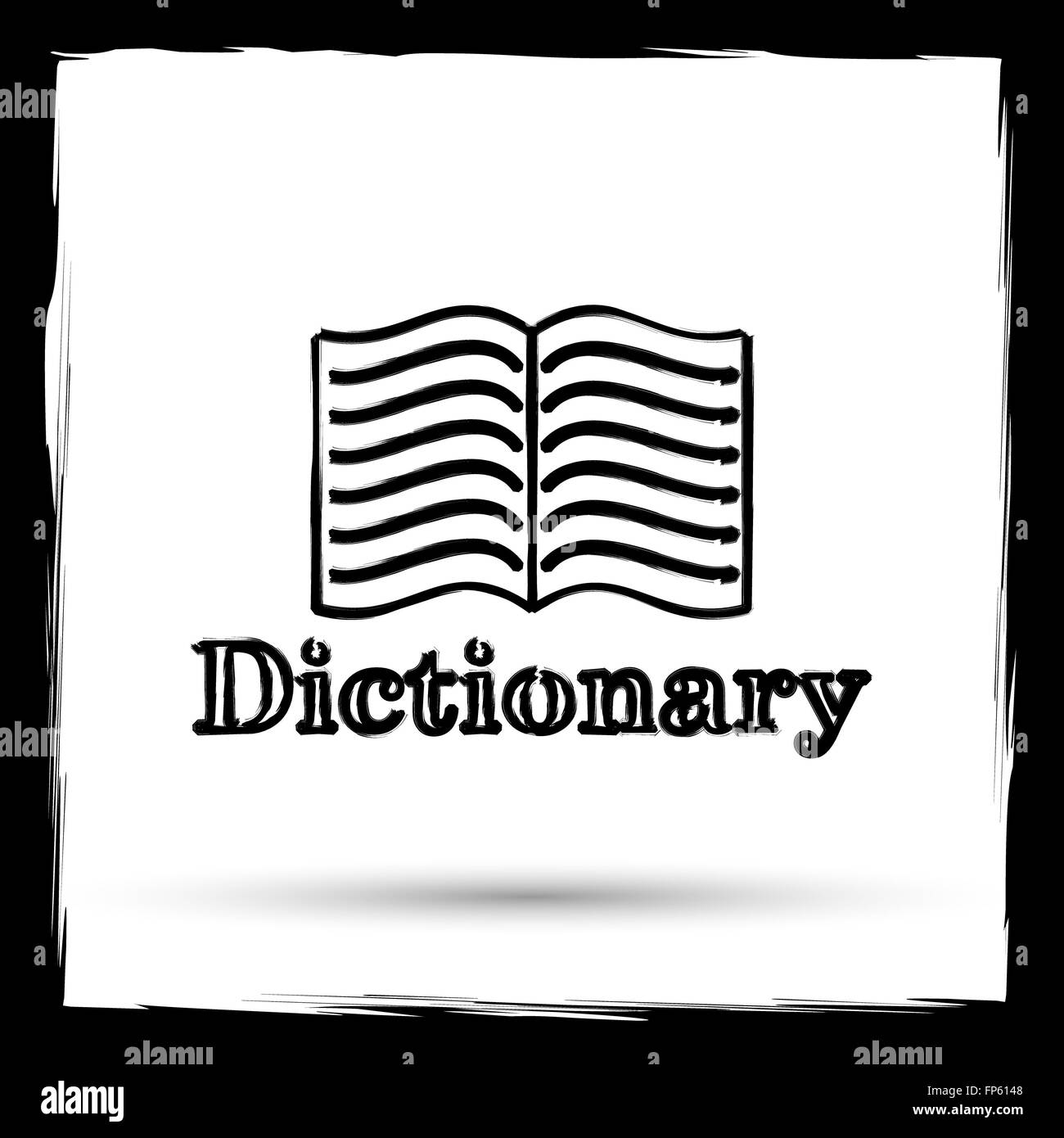 Dictionary icon. Internet button on white background. Outline design ...
