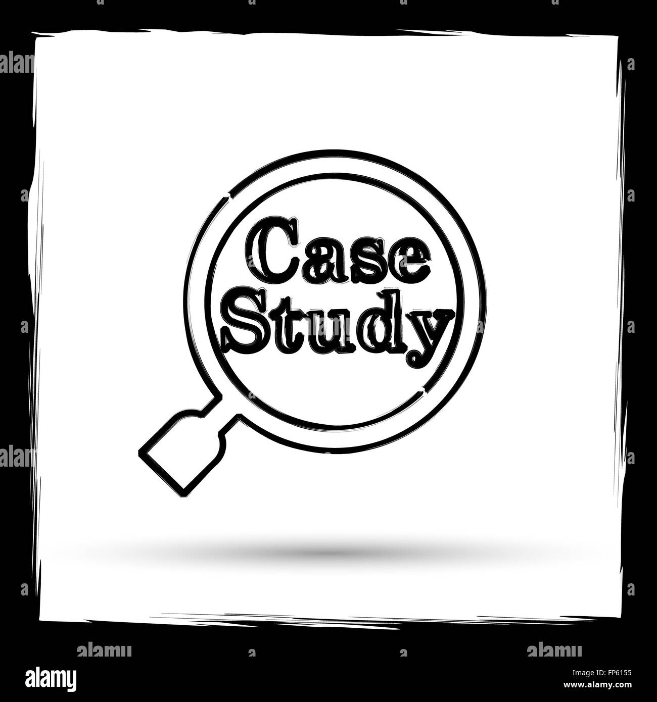 Case study icon. Internet button on white background. Outline design ...