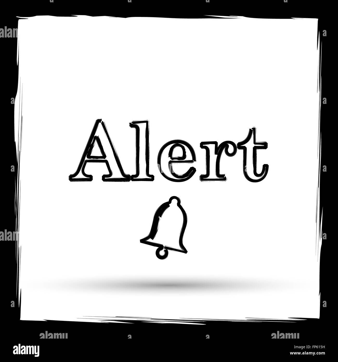 Alert icon. Internet button on white background. Outline design ...