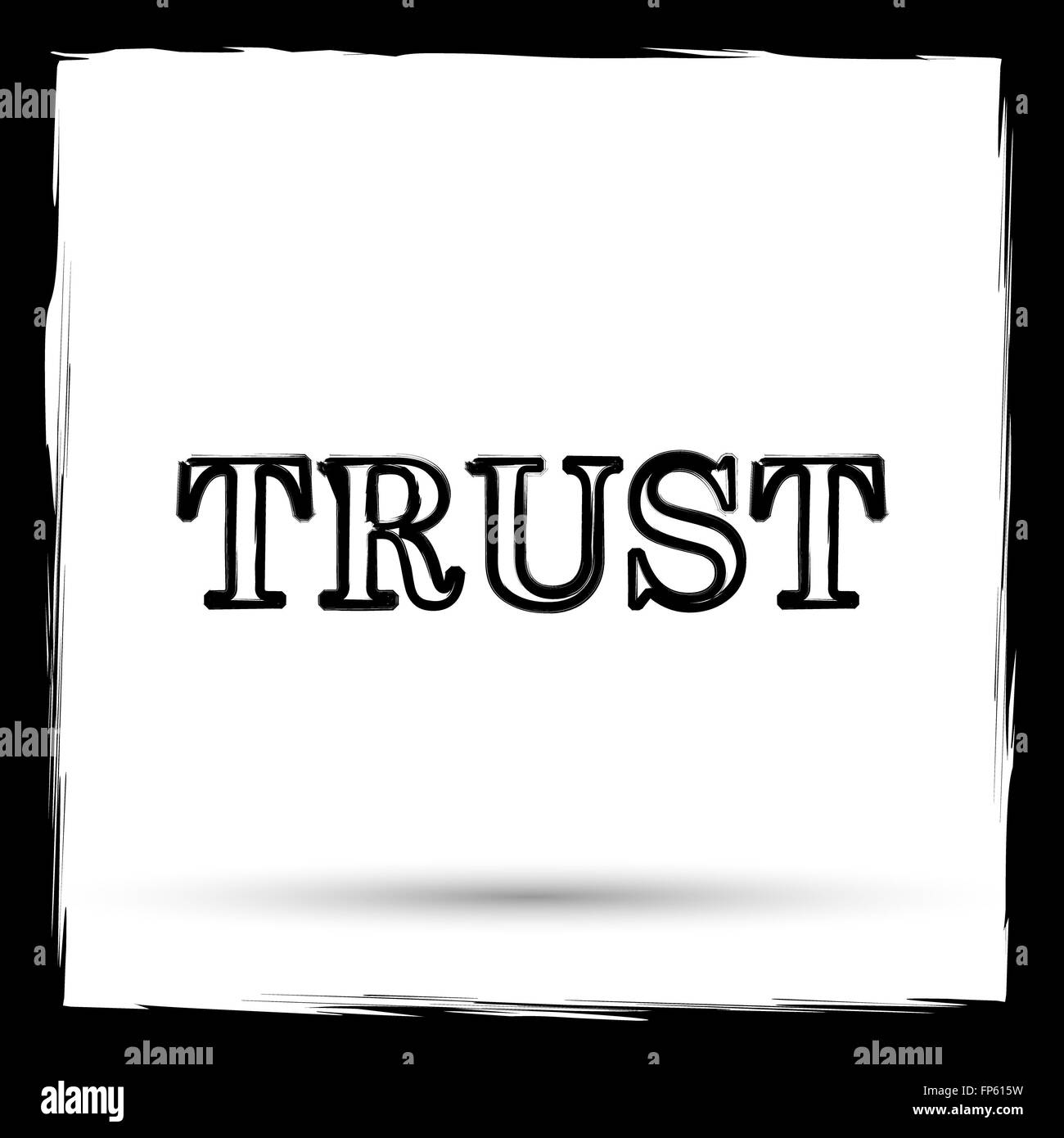 Trust icon. Internet button on white background. Outline design ...