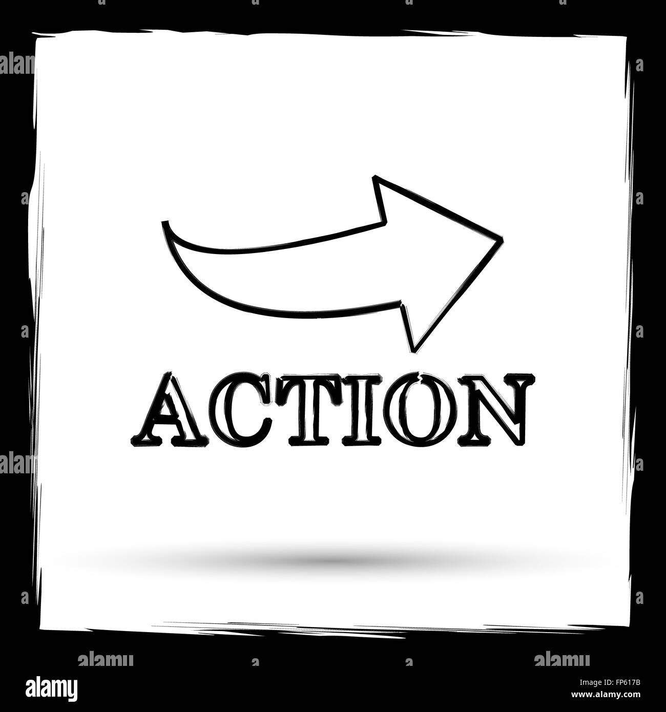 Action icon. Internet button on white background. Outline design ...