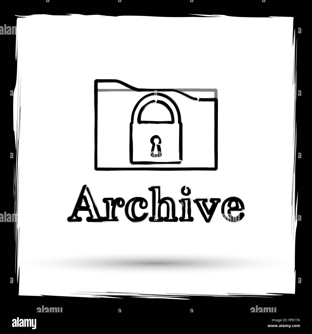 Archive icon. Internet button on white background. Outline design ...
