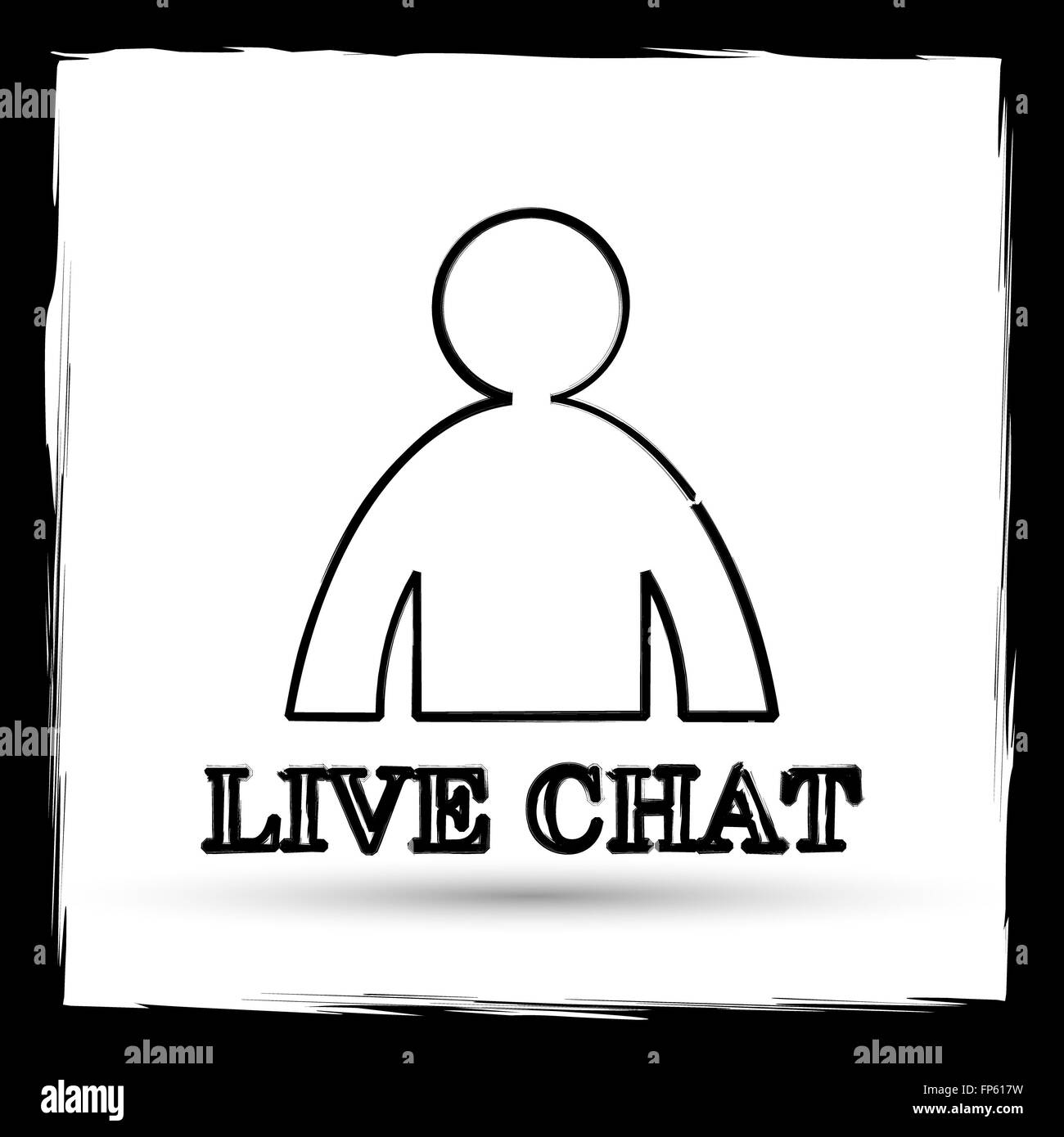 Live chat icon. Internet button on white background. Outline design ...