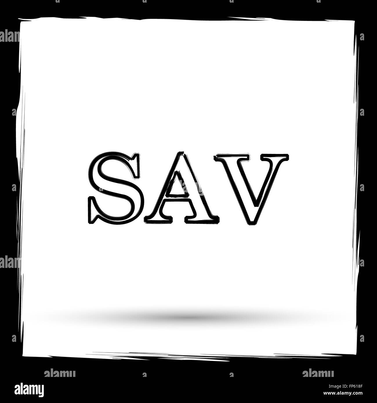 SAV icon. Internet button on white background. Outline design imitating ...