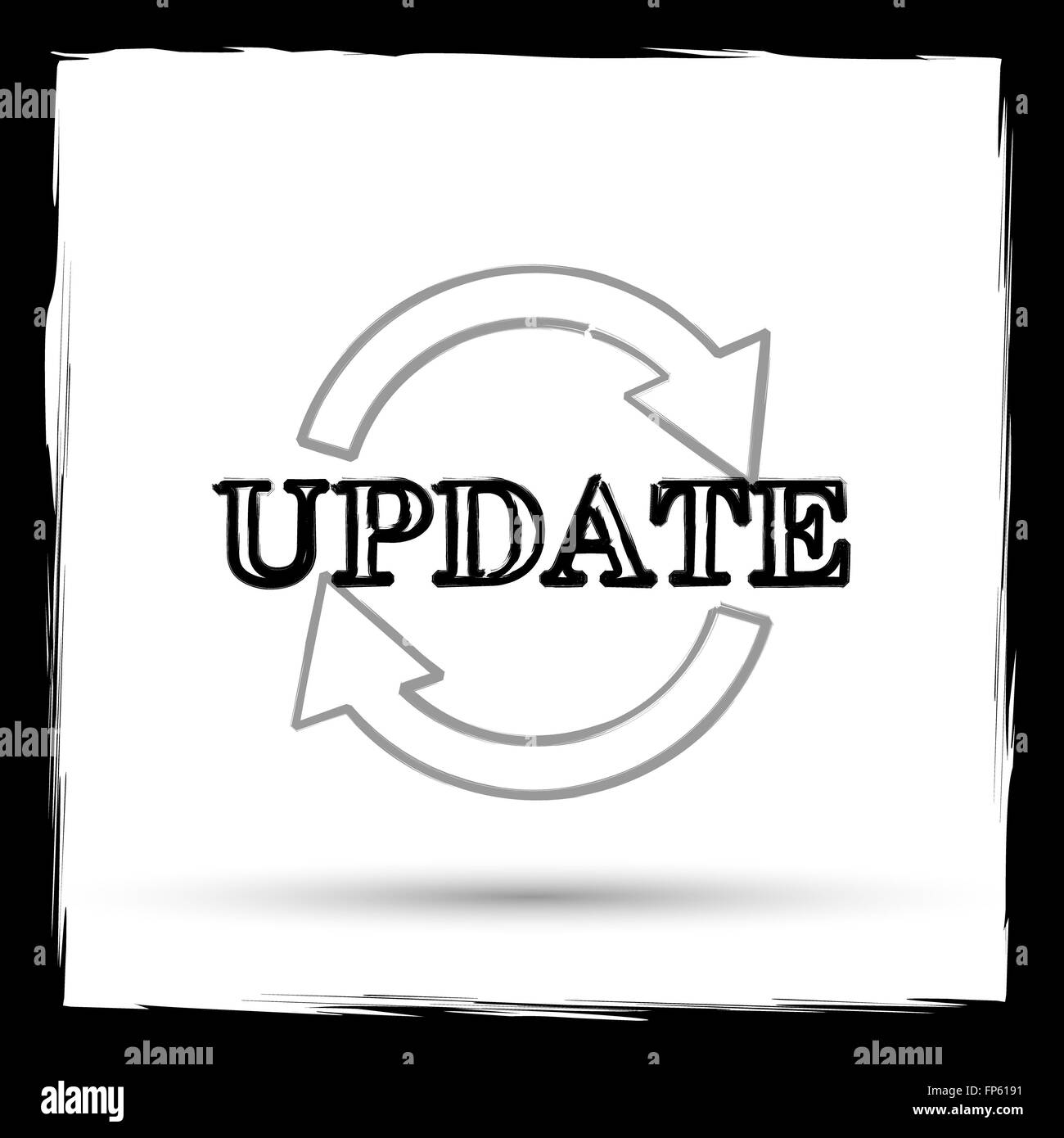 Update icon. Internet button on white background. Outline design ...