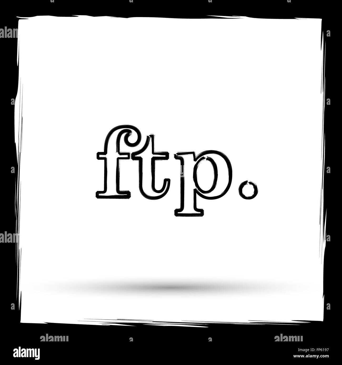 ftp. icon. Internet button on white background. Outline design ...
