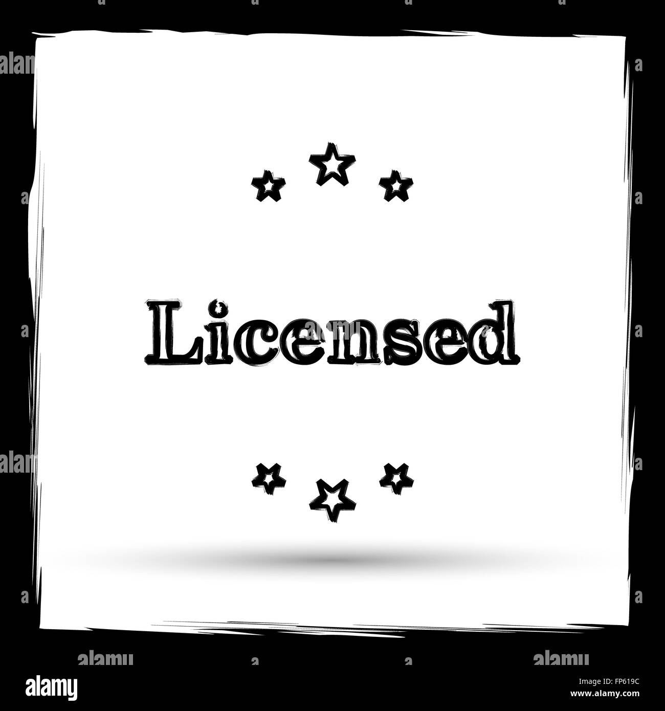 Licensed icon. Internet button on white background. Outline design ...