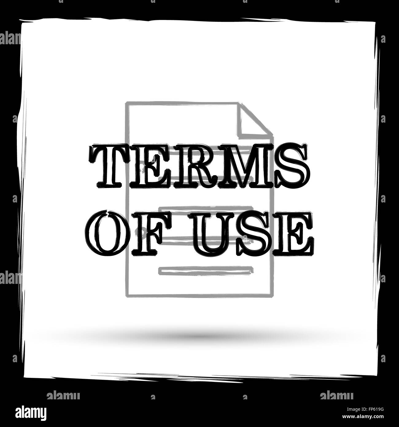 Terms of use icon. Internet button on white background. Outline design ...