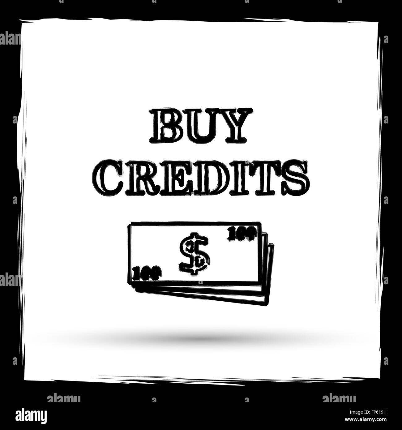 Buy credits icon. Internet button on white background. Outline design ...