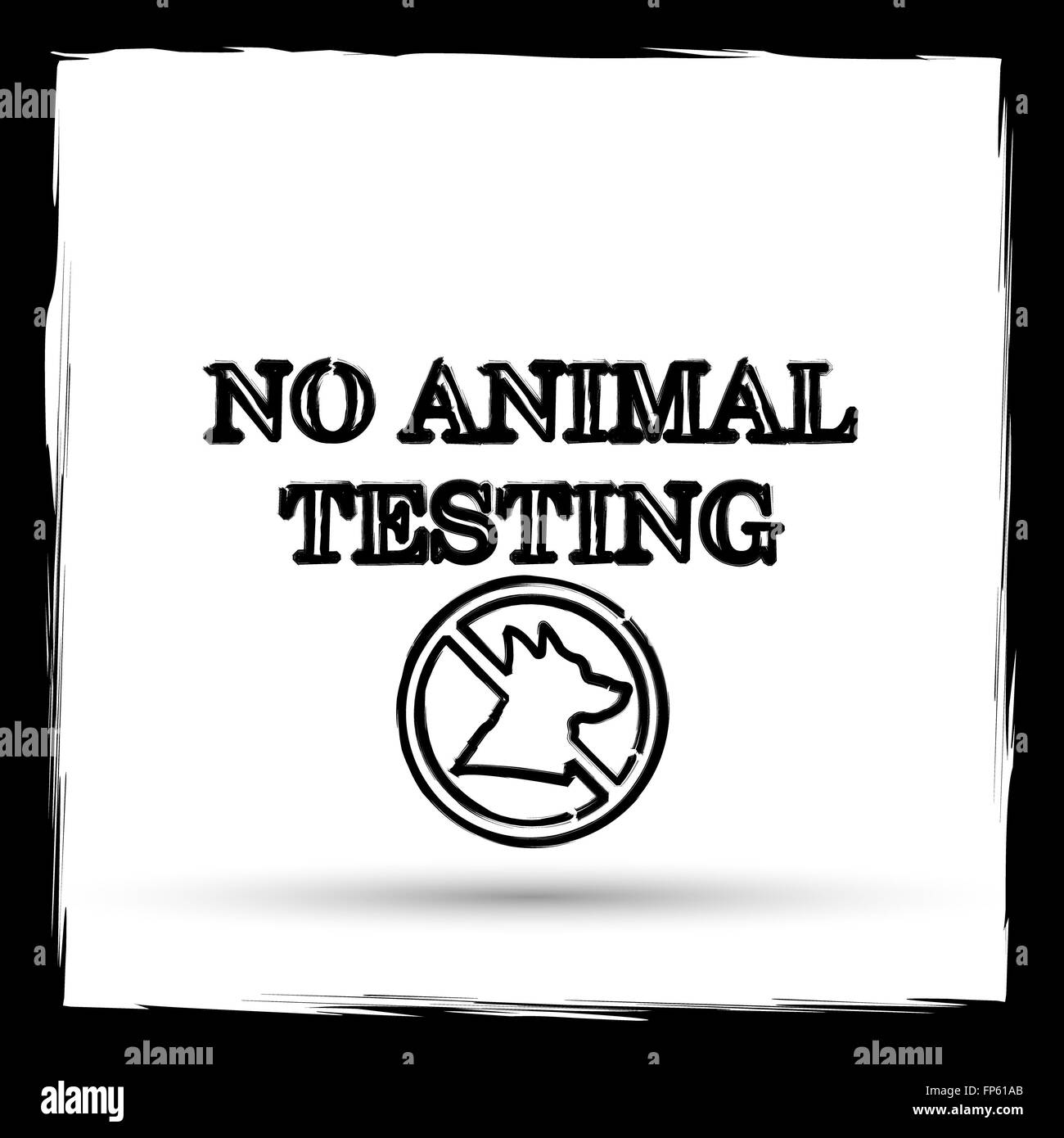 No animal testing icon. Internet button on white background. Outline ...