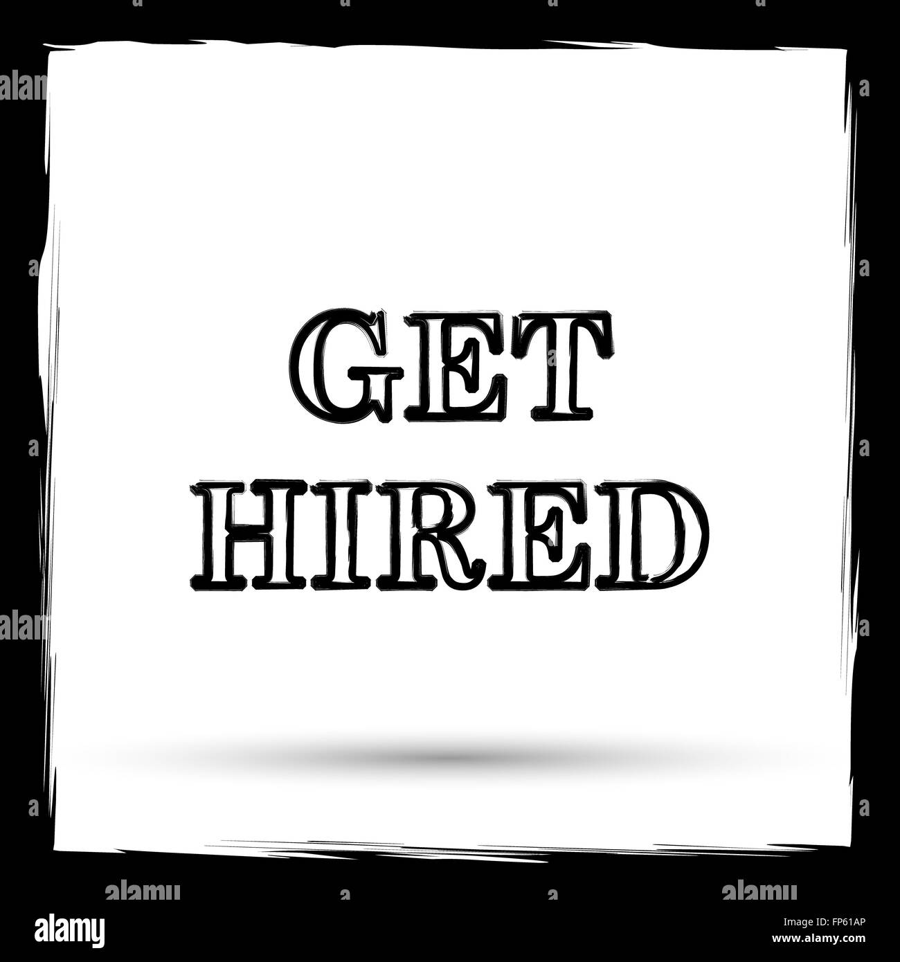 Get hired icon. Internet button on white background. Outline design ...