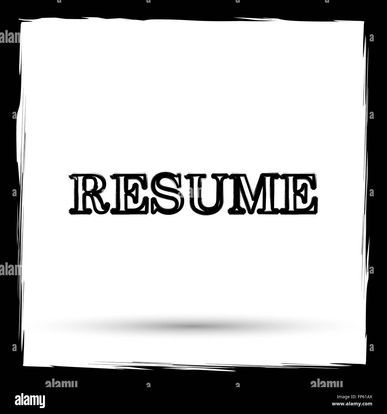 Resume icon. Internet button on white background. Outline design ...