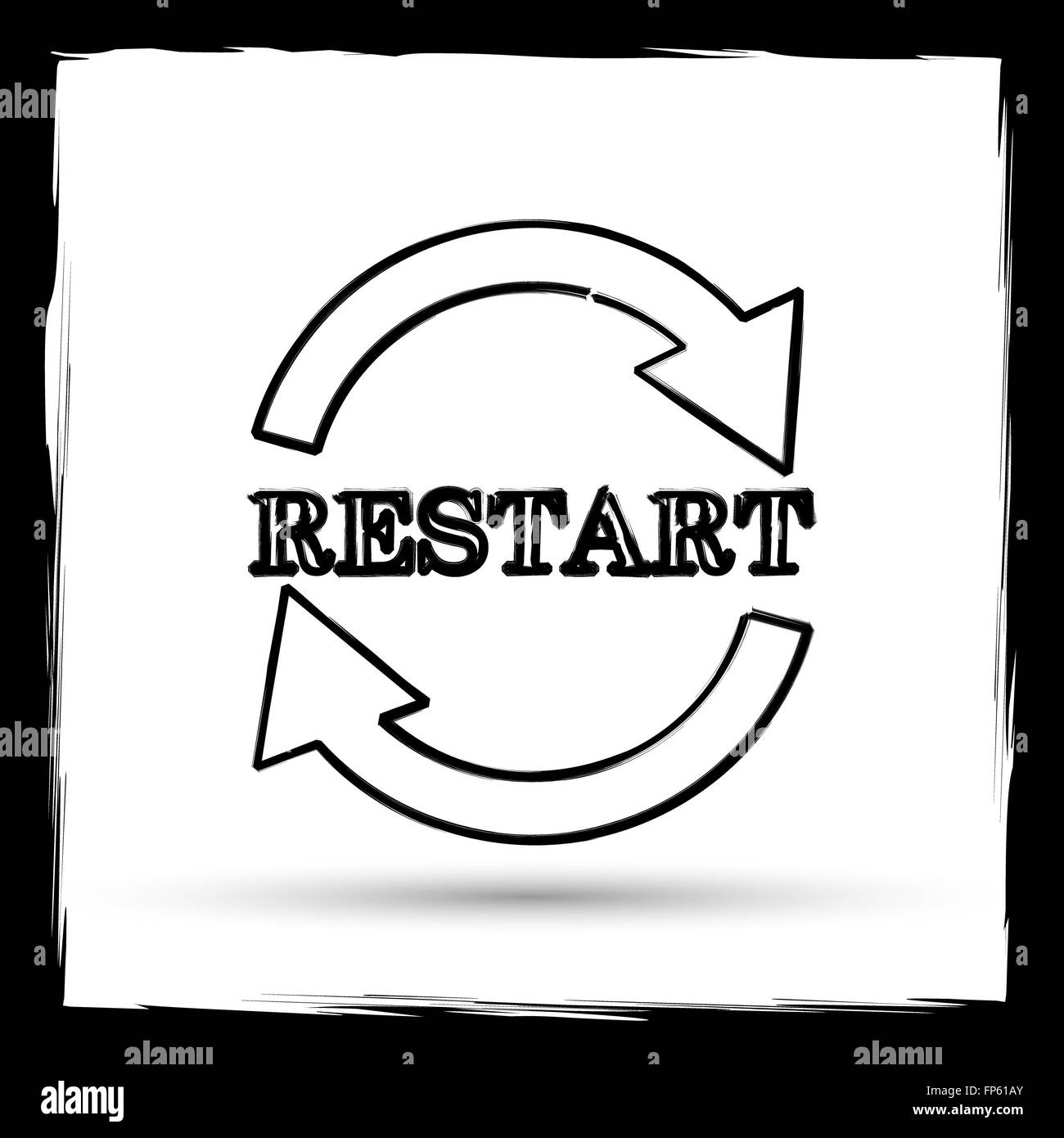 Restart icon. Internet button on white background. Outline design ...