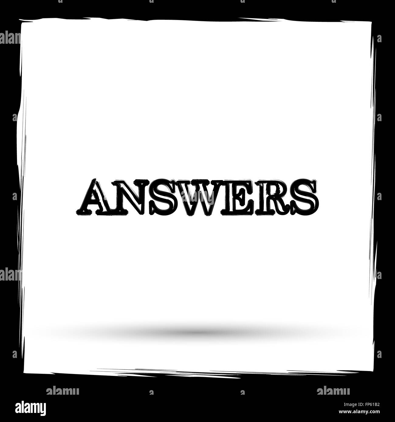 Answers icon. Internet button on white background. Outline design ...