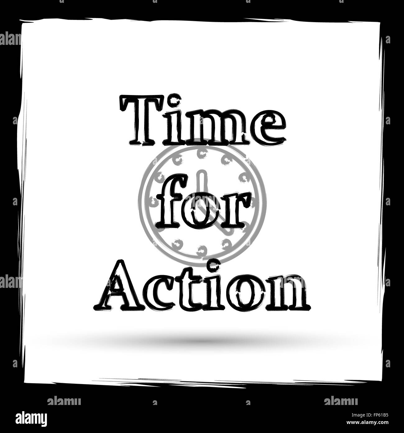 Time for action icon. Internet button on white background. Outline ...