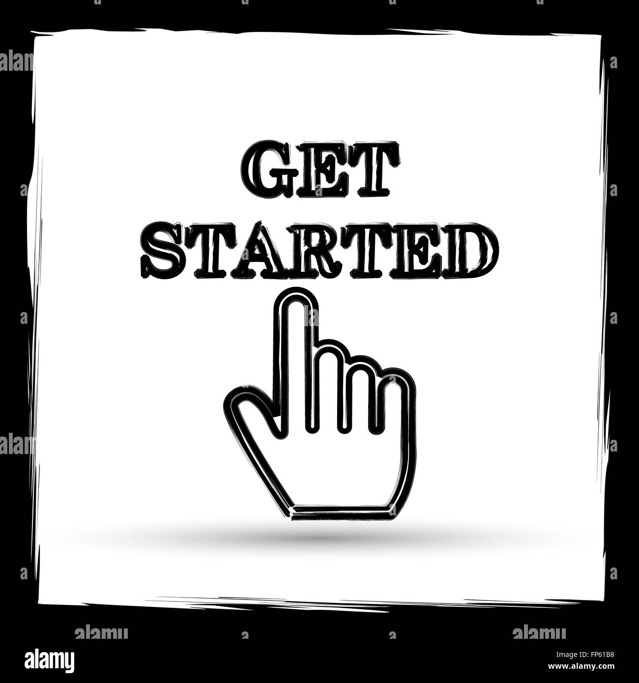 Get started icon. Internet button on white background. Outline design ...