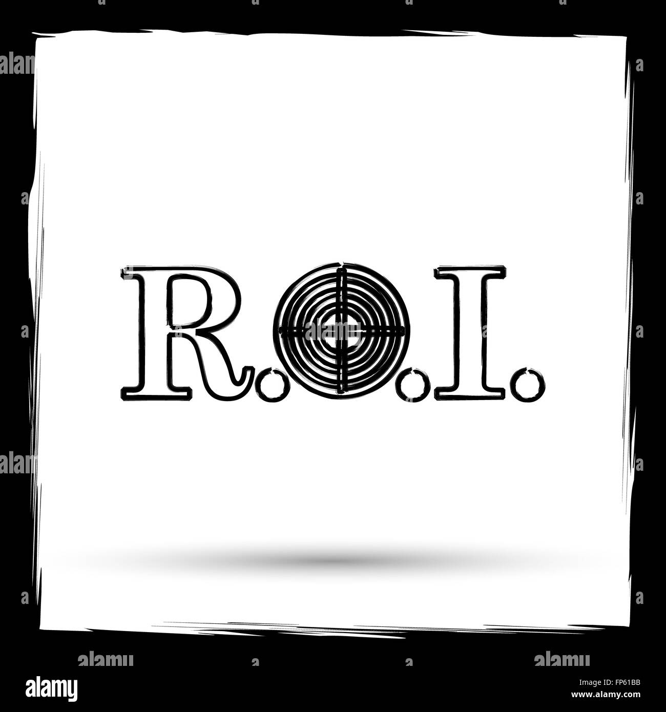 ROI icon. Internet button on white background. Outline design imitating ...