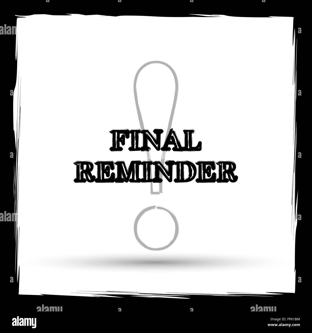 Final reminder icon. Internet button on white background. Outline ...