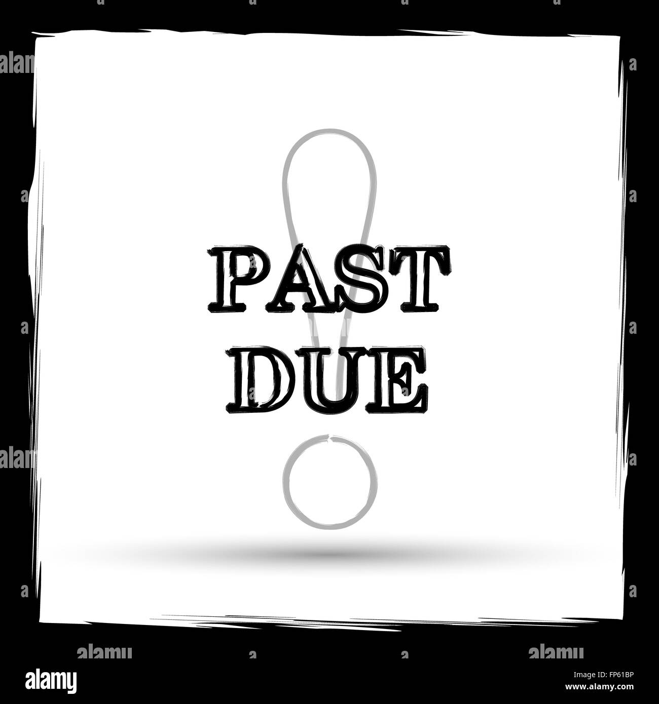 Past due icon. Internet button on white background. Outline design ...