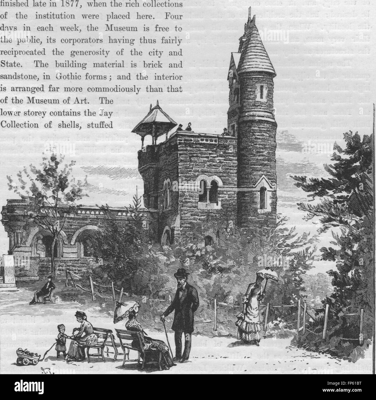 NEW YORK CITY: The Belvedere, Central Park, antique print 1882 Stock ...