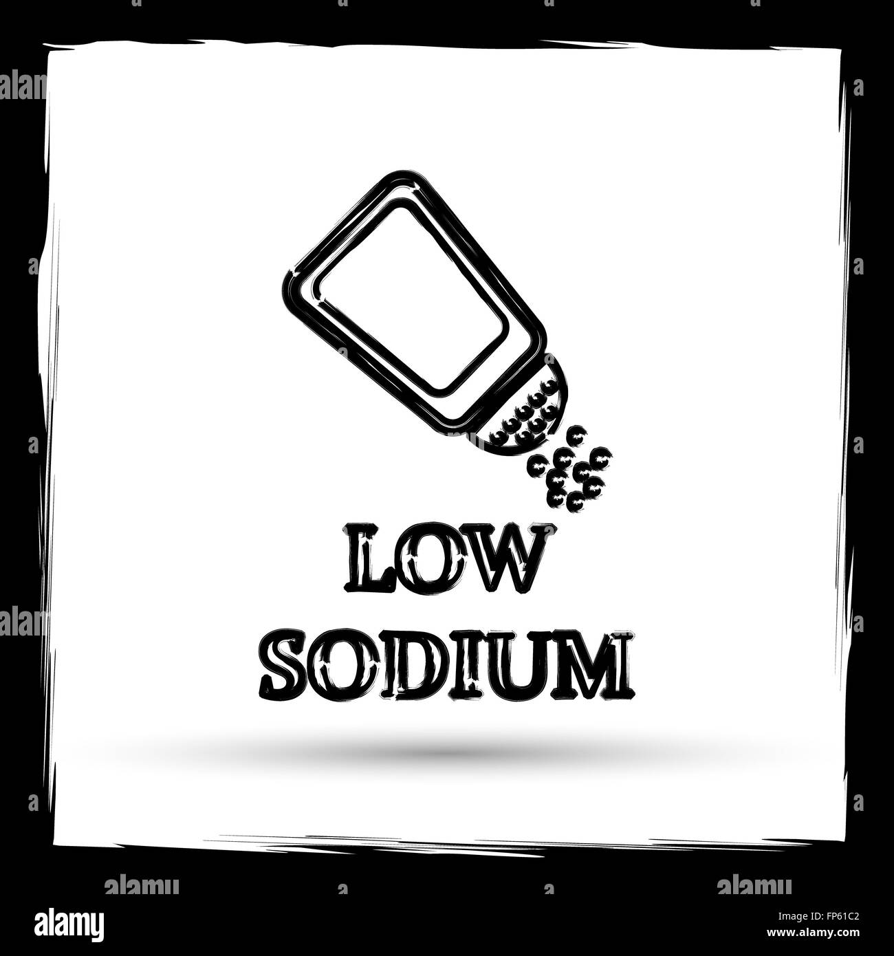 Low sodium icon. Internet button on white background. Outline design ...