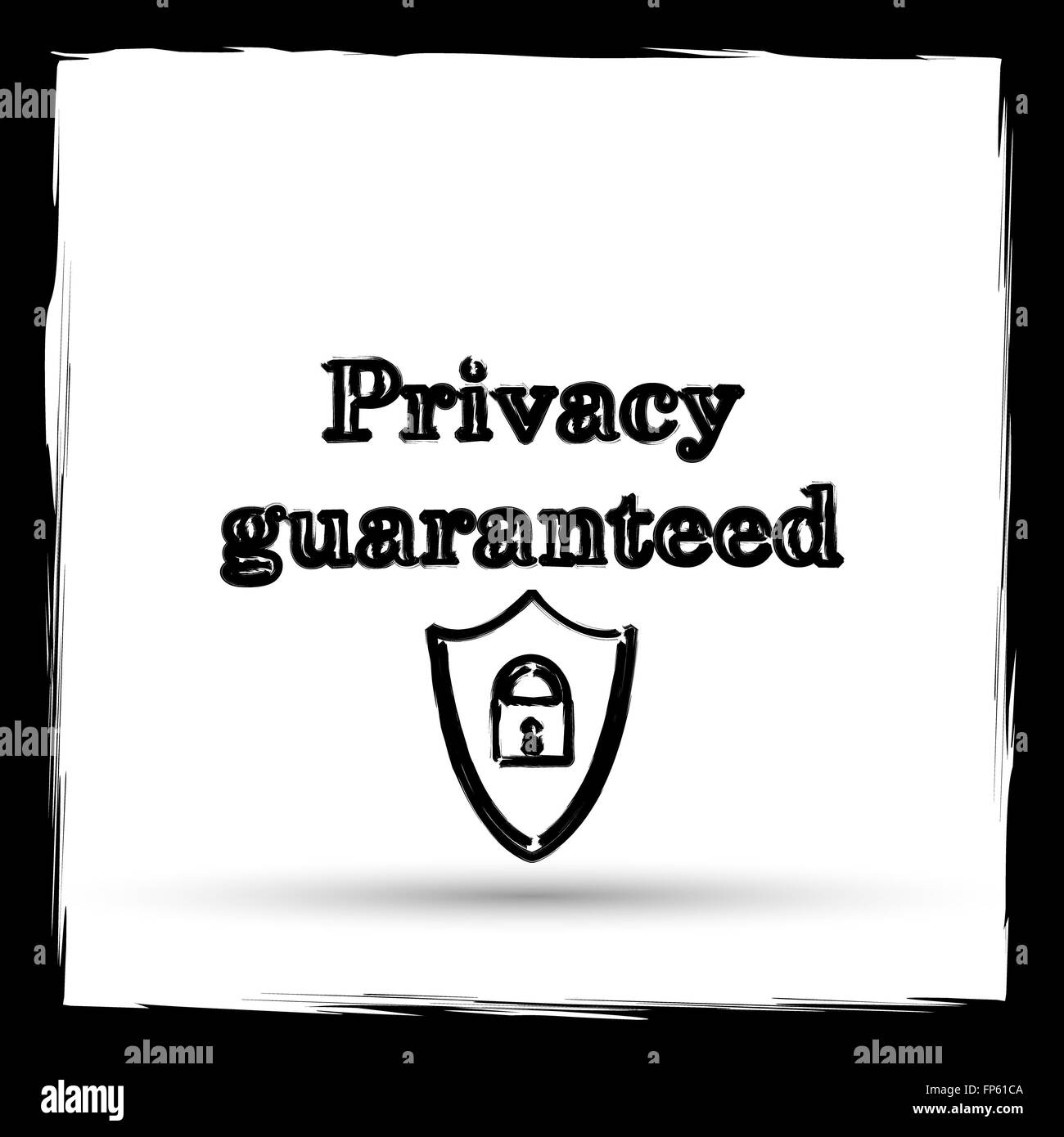 Privacy guaranteed icon. Internet button on white background. Outline ...