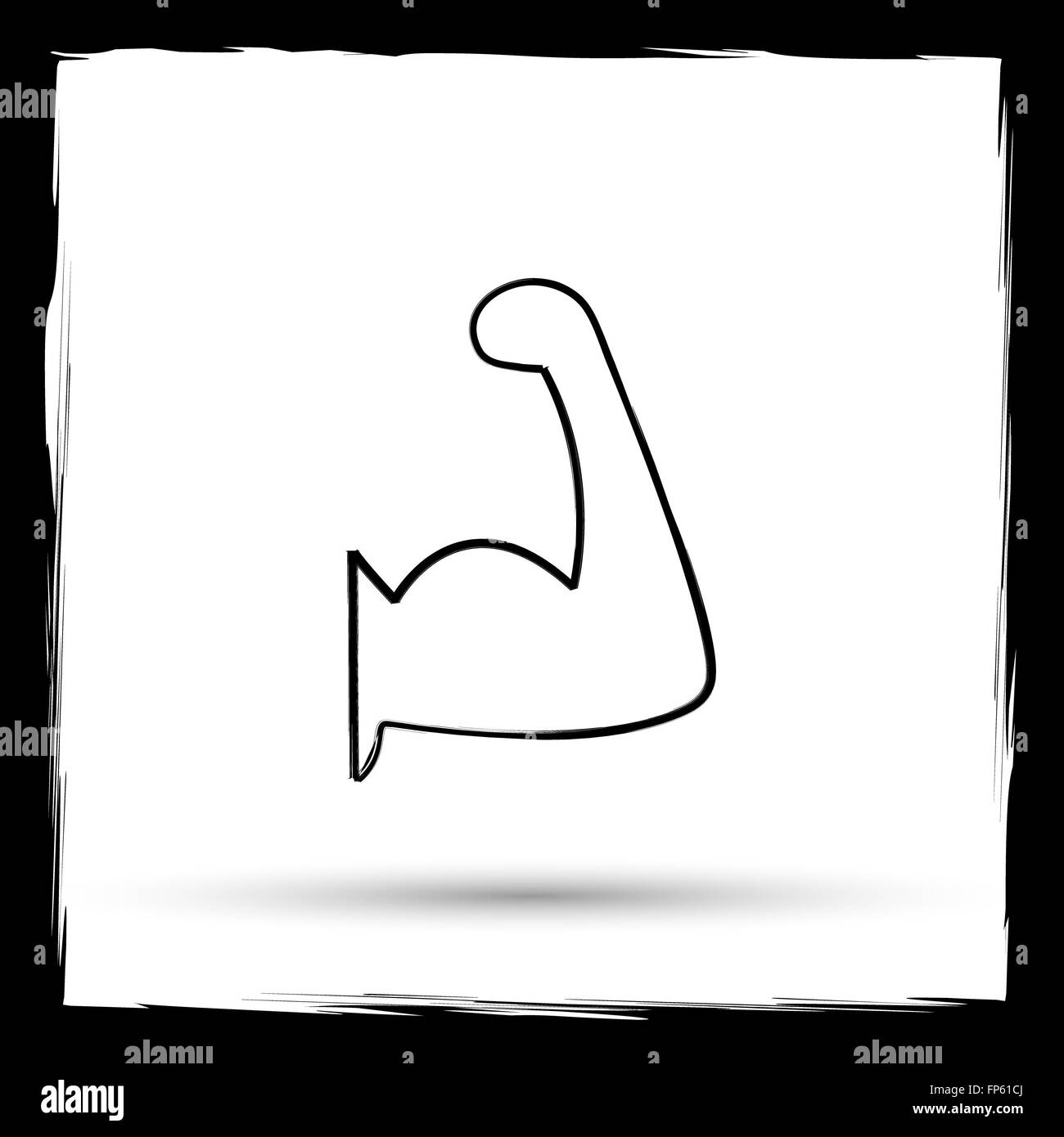 Muscle icon. Internet button on white background. Outline design ...